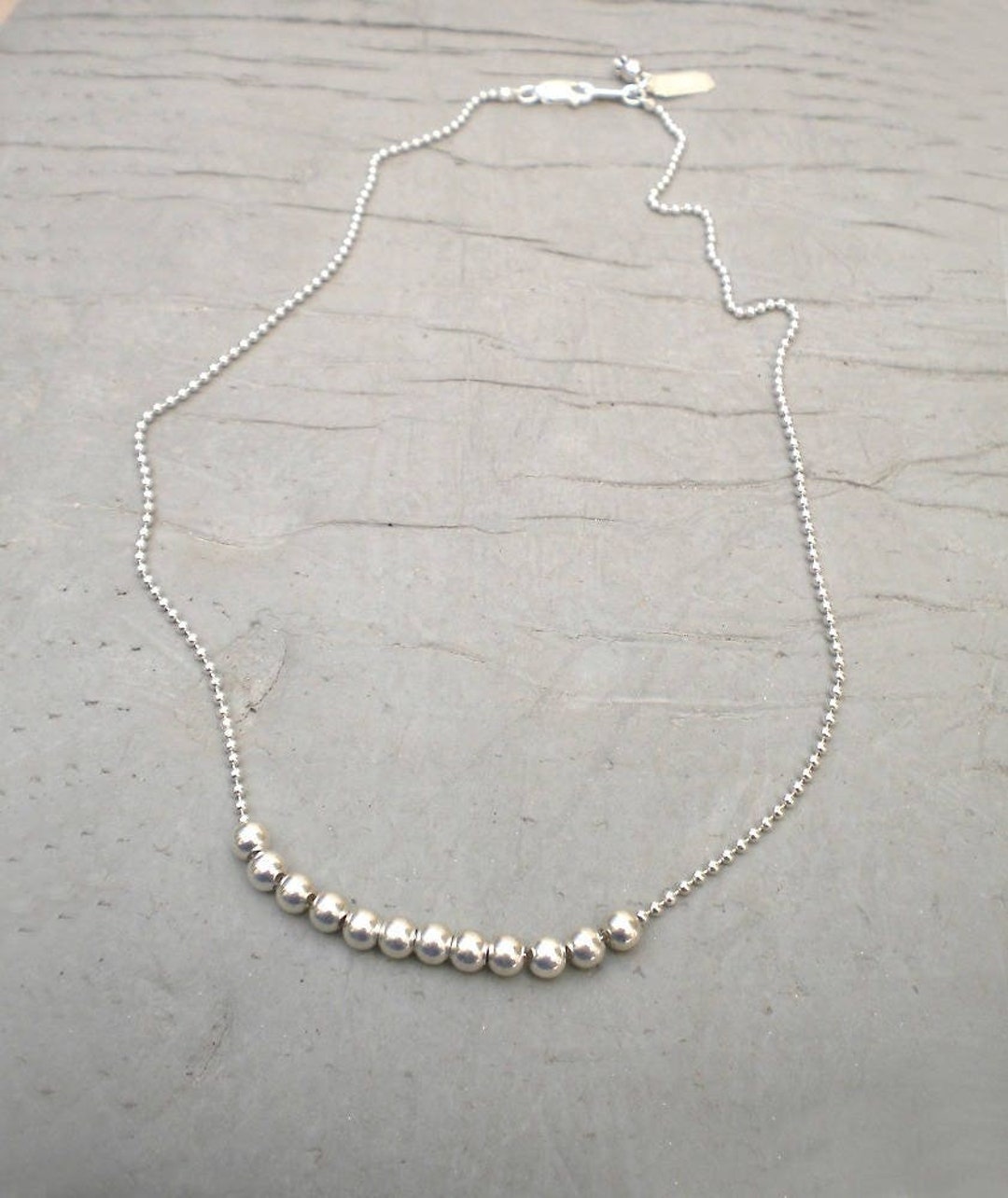 Simple Silver Necklace Sterling Silver Necklace Ball Chain - Etsy
