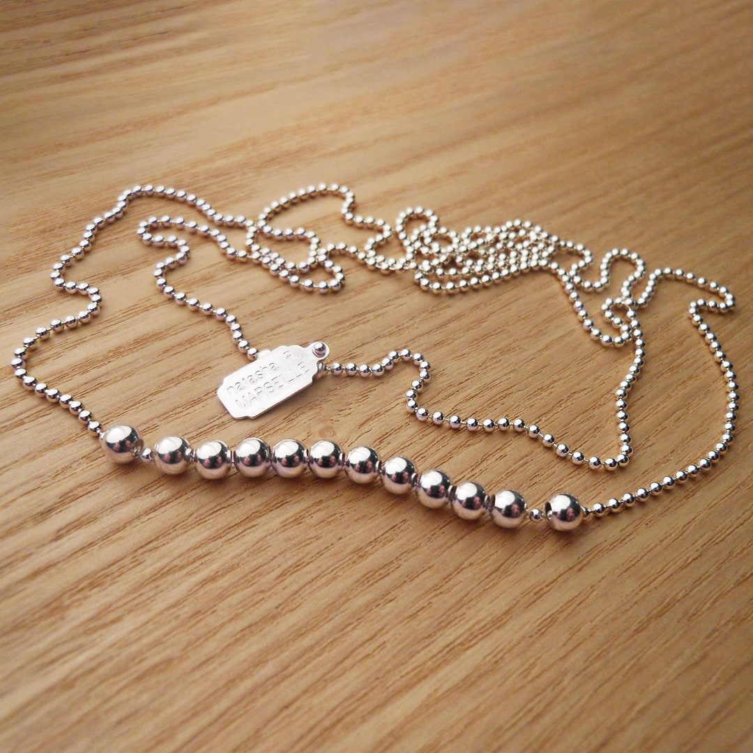 Long Silver Necklace, Extra Long Necklaces for Women, Long Beaded ...