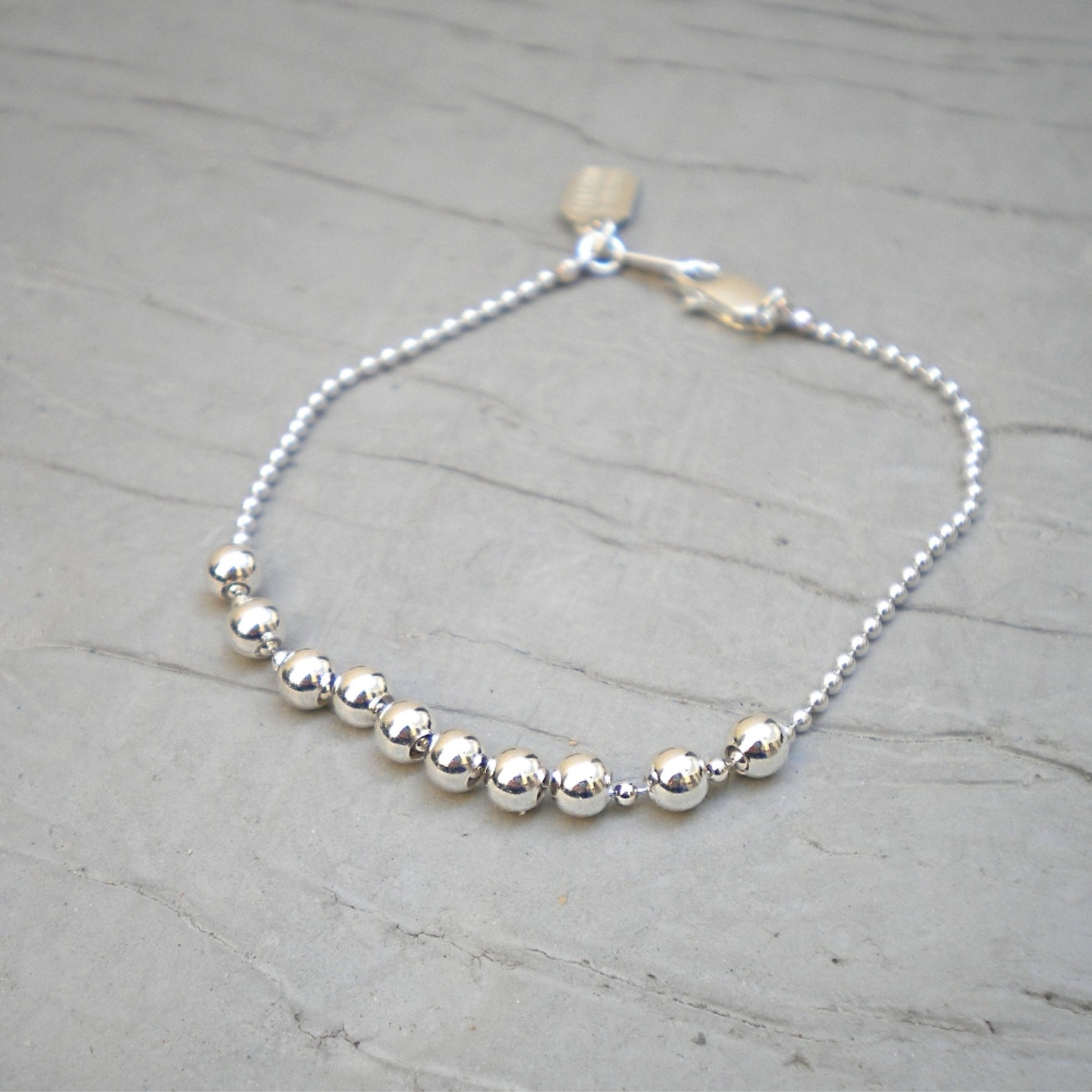 Bracelet Boules Argent Massif Bracelet Femme Argent 925 - Etsy France