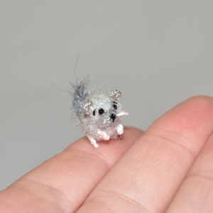 Miniature Chinchilla Micro Crochet Chinchilla Dollhouse Miniature Pet ...