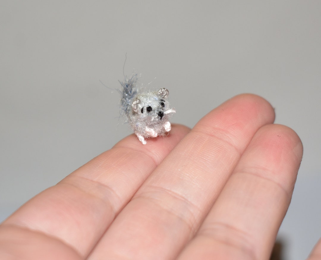 Miniature Chinchilla Micro Crochet Chinchilla Dollhouse Miniature Pet ...