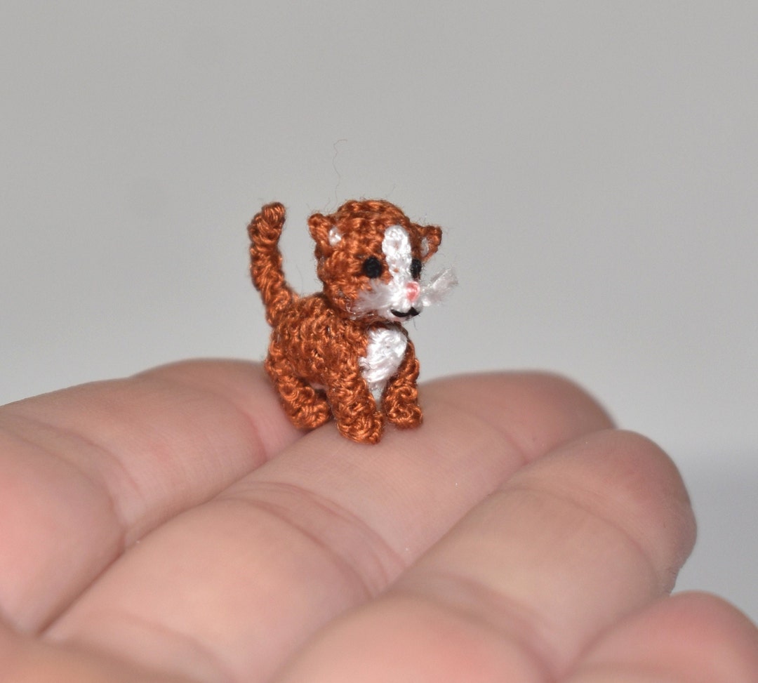Miniature Cat Crochet Micro Cat Tiny Little Kitty Amigurumi Dollhouse ...