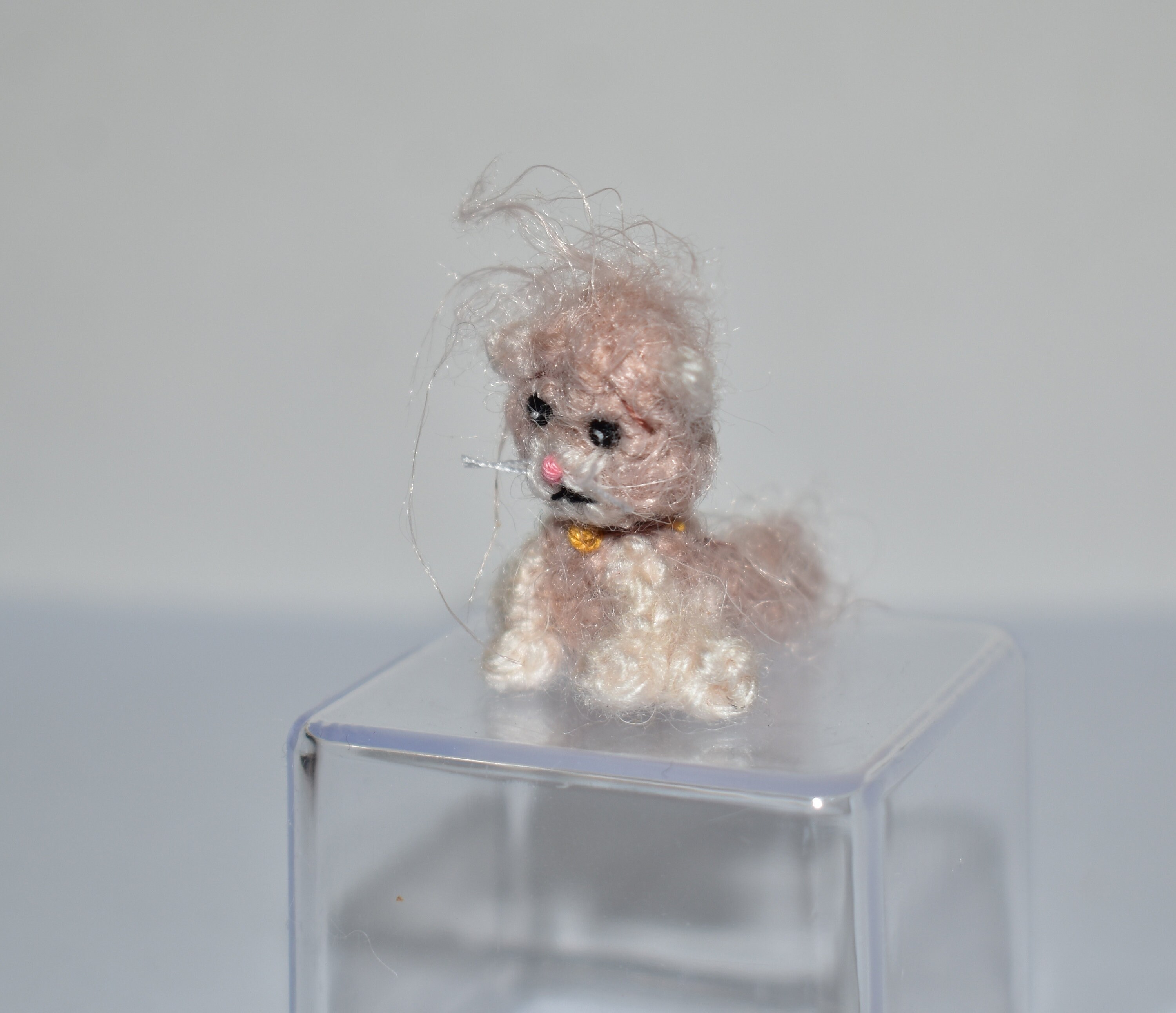 Cute Mohair Cat 1"tiny Miniature Kitty Crochet Cat Toy Dollhouse Toy ...