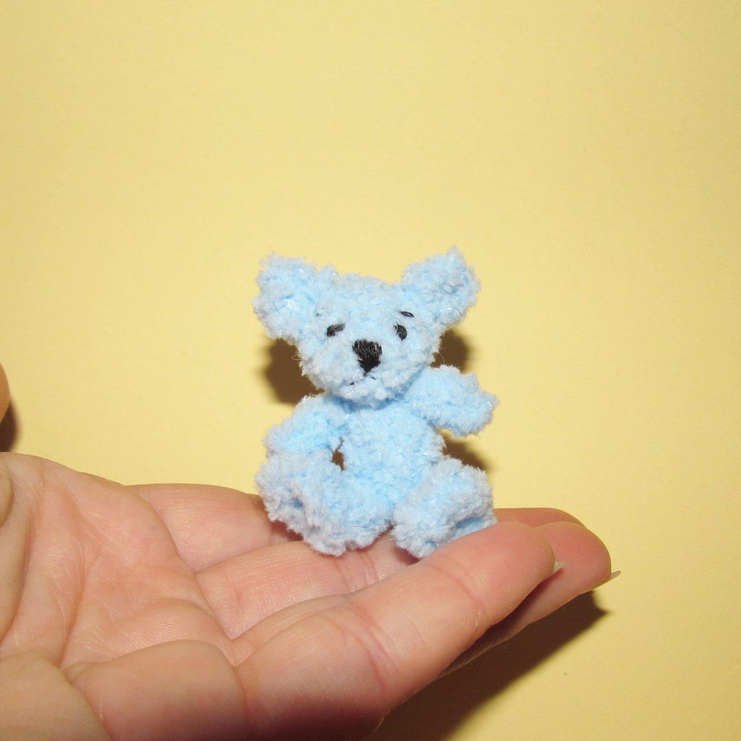 Blue Plush Bear - Miniature Teddy Bear Stuffed Animal Toy - Etsy