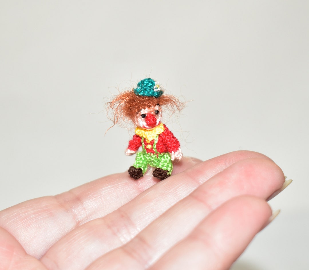 Handmade Clown Miniature Crochet Clown Amigurumi Clown Dollhouse Doll ...
