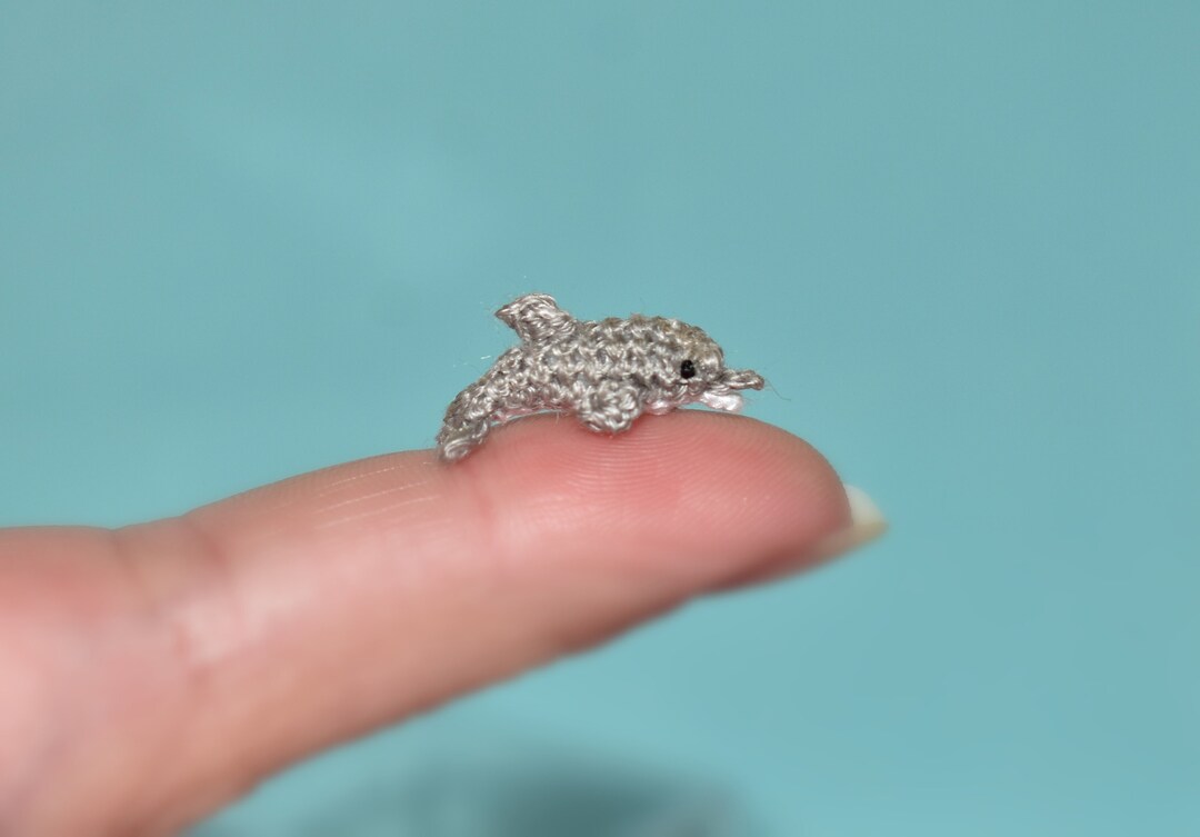 Extremely Micro Dolphin - Miniature Killer Whale Dollhouse Crochet Orca Whale Miniature Sea ...