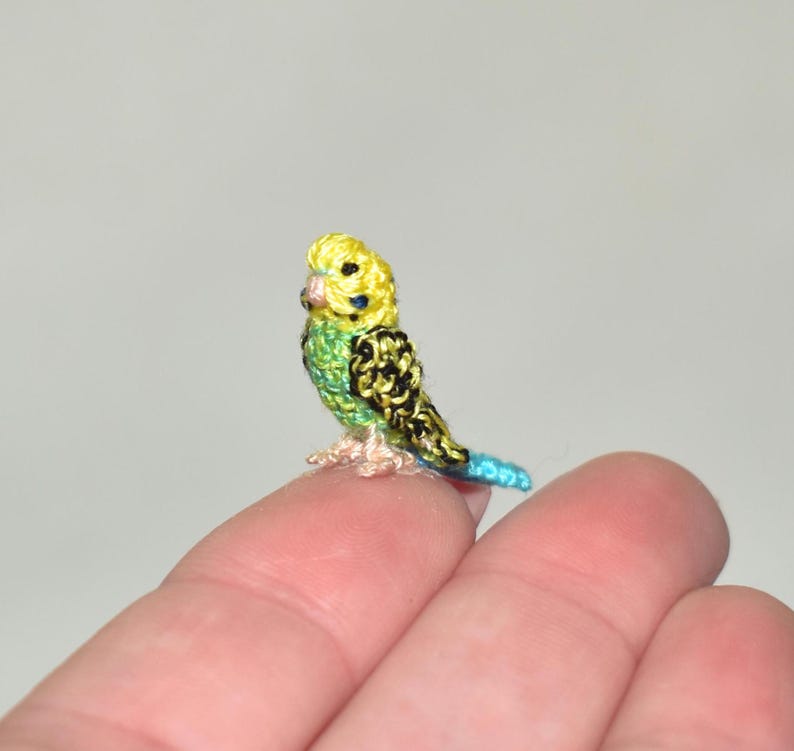 Miniature Cockatiel Bird Crochet Wavy Parrot Handmade Wavy Parrot ...