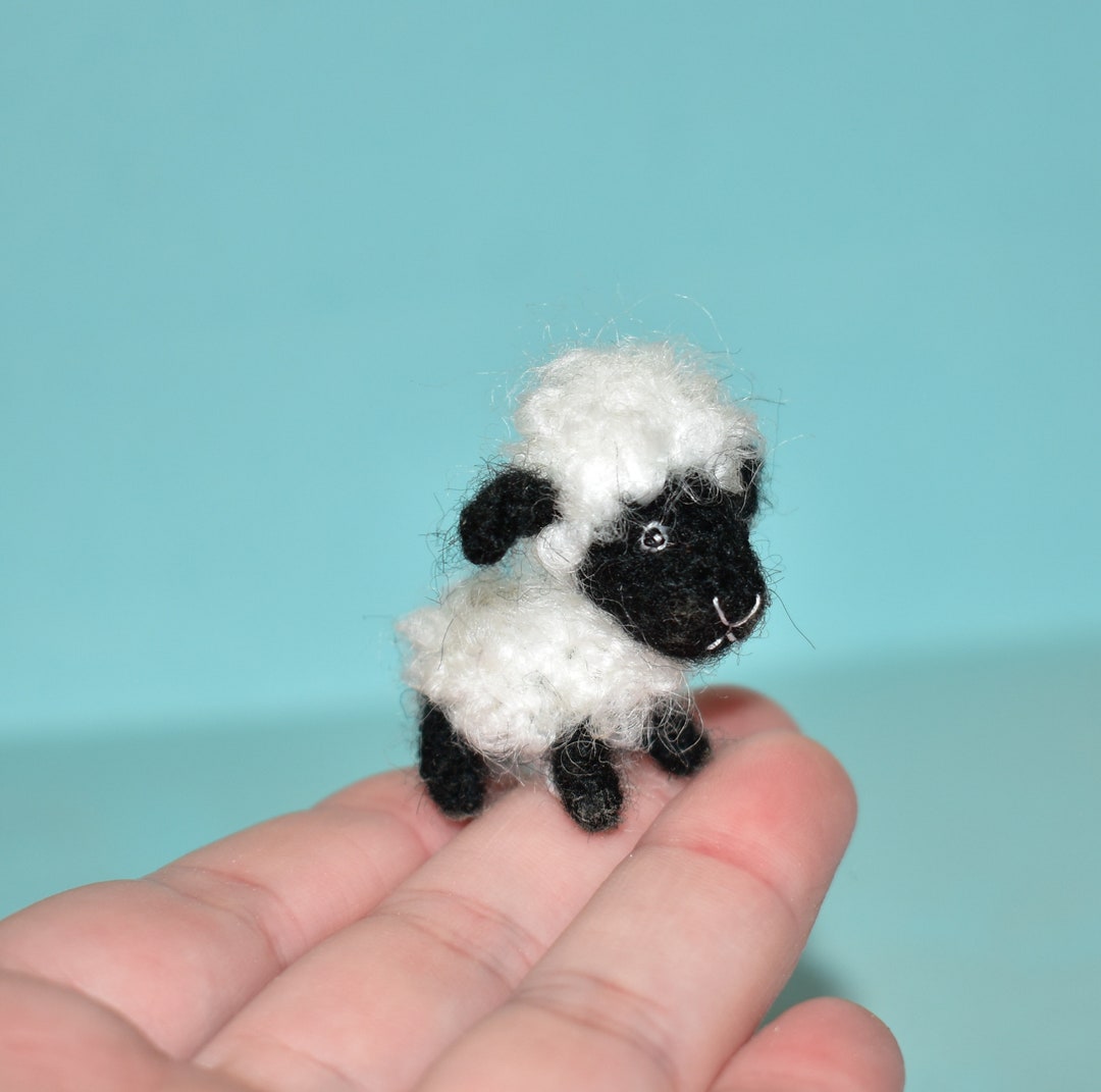 Miniature Sheep Amigurumi Miniature Crochet Black and White Sheep ...
