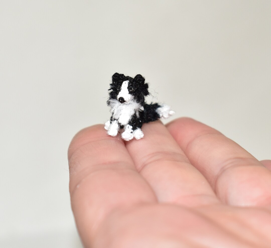 Border Collie Lovers Miniature Crochet Border Collie Micro Dog Handmade ...