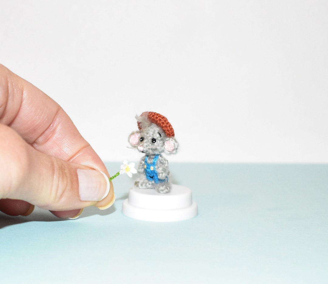 Cute Miniature Mouse Doll - Crochet Dollhouse Mouse Doll Toy Amigurumi ...