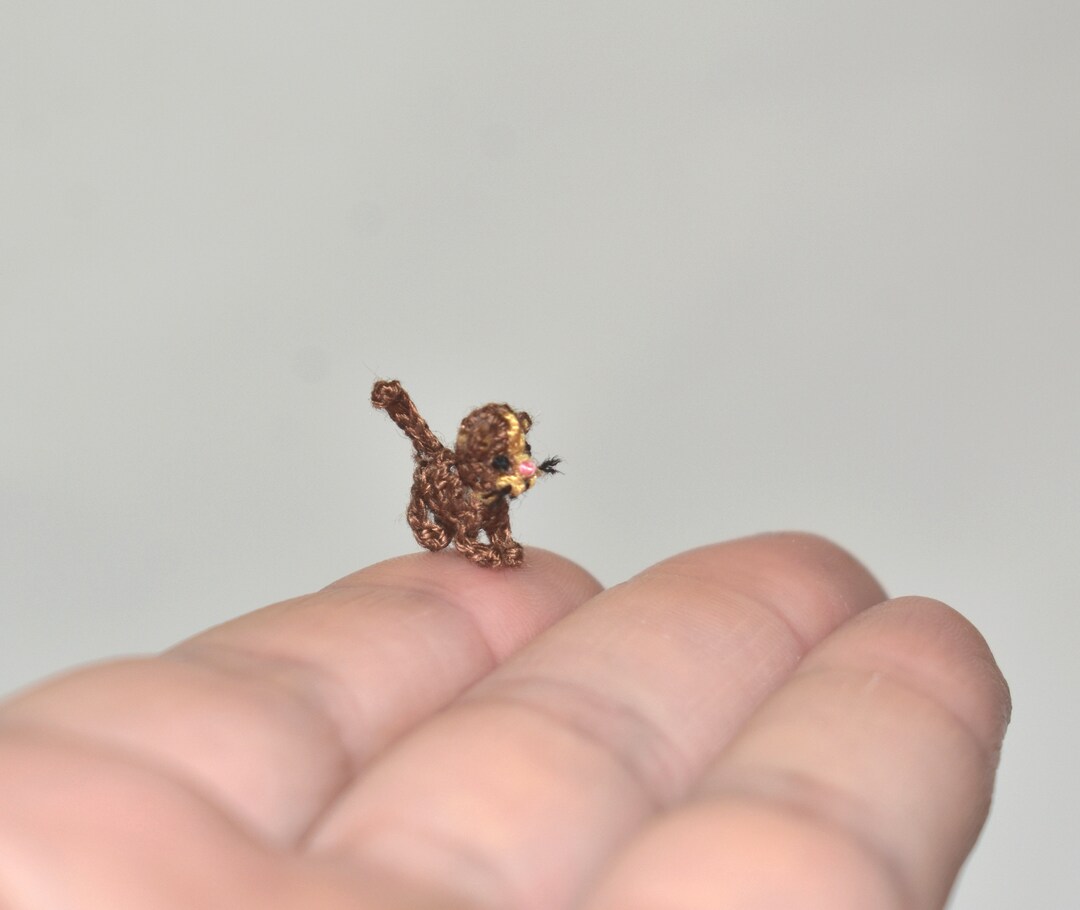 Extremely Micro Crochet Cat Miniature Kitty Crochet Cat Toy Dollhouse ...