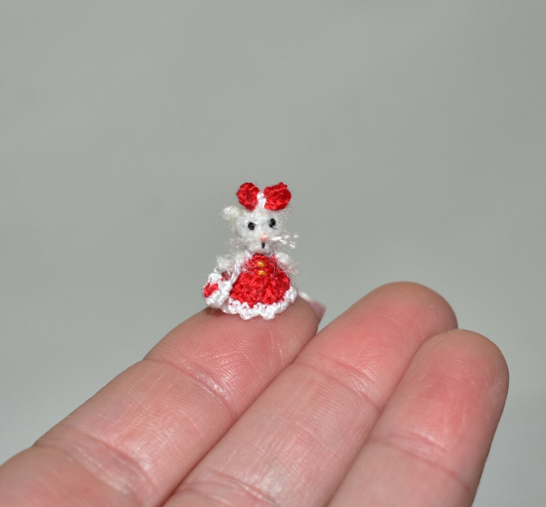 Crochet CAT Miniature KITTY 0.6" Miniature Kitty Dollhouse Micro Cat ...
