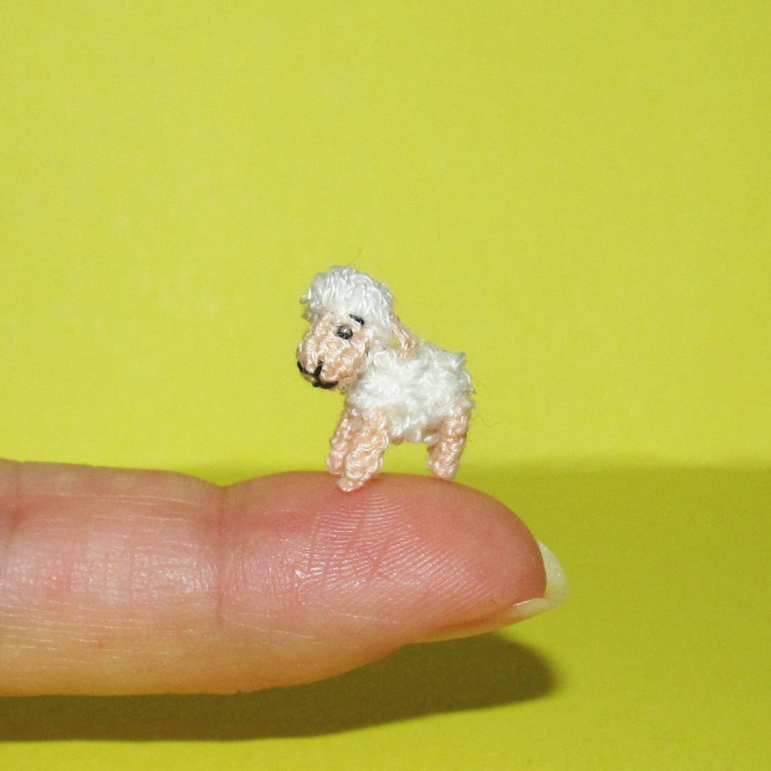 Tiny Micro Sheep - Cute Miniature White Sheep Dollhouse Miniature Farm ...