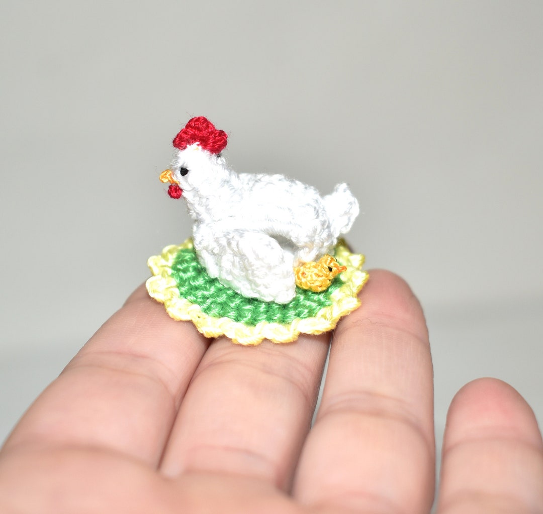 Tiny HEN Miniature Hen House CROCHET Miniature Fairy House Fairy Tree ...