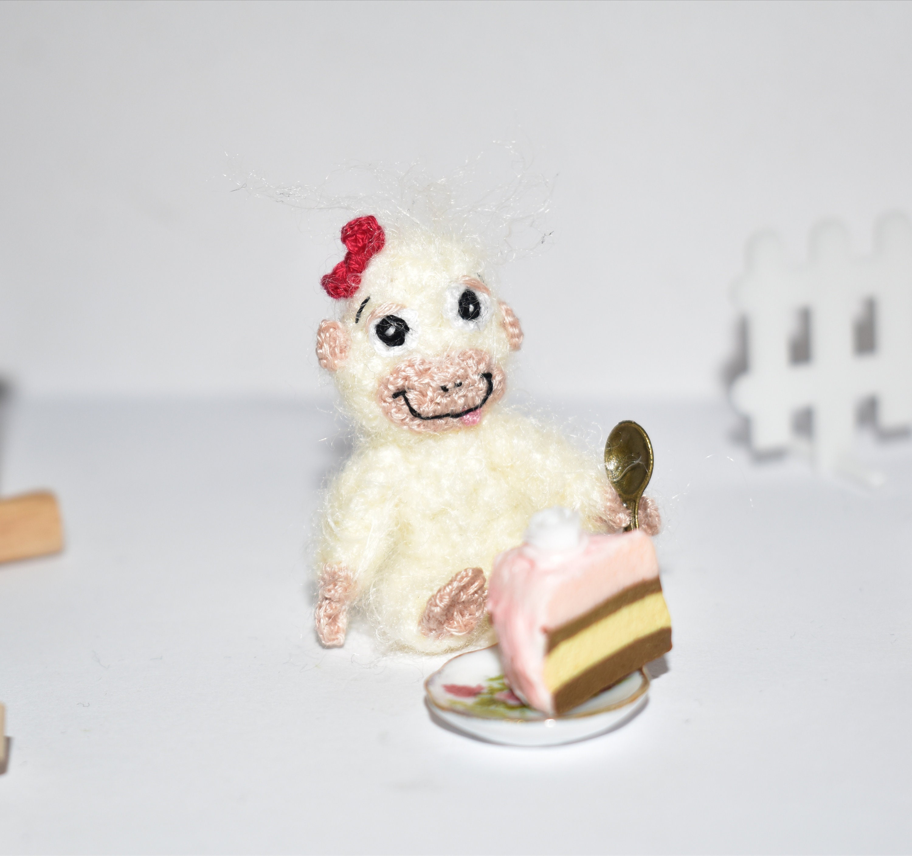 Mono en miniatura Dollhouse mono relleno animal ganchillo | Etsy