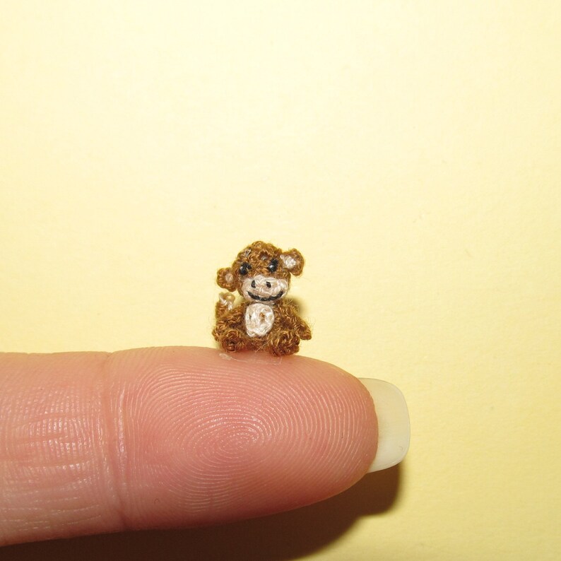 EXTREMELY Micro Monkey and Banana Palm Miniature Crochet - Etsy