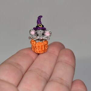 Halloween Miniature Mouse in a Pumpkin Halloween Miniatures Tiny ...