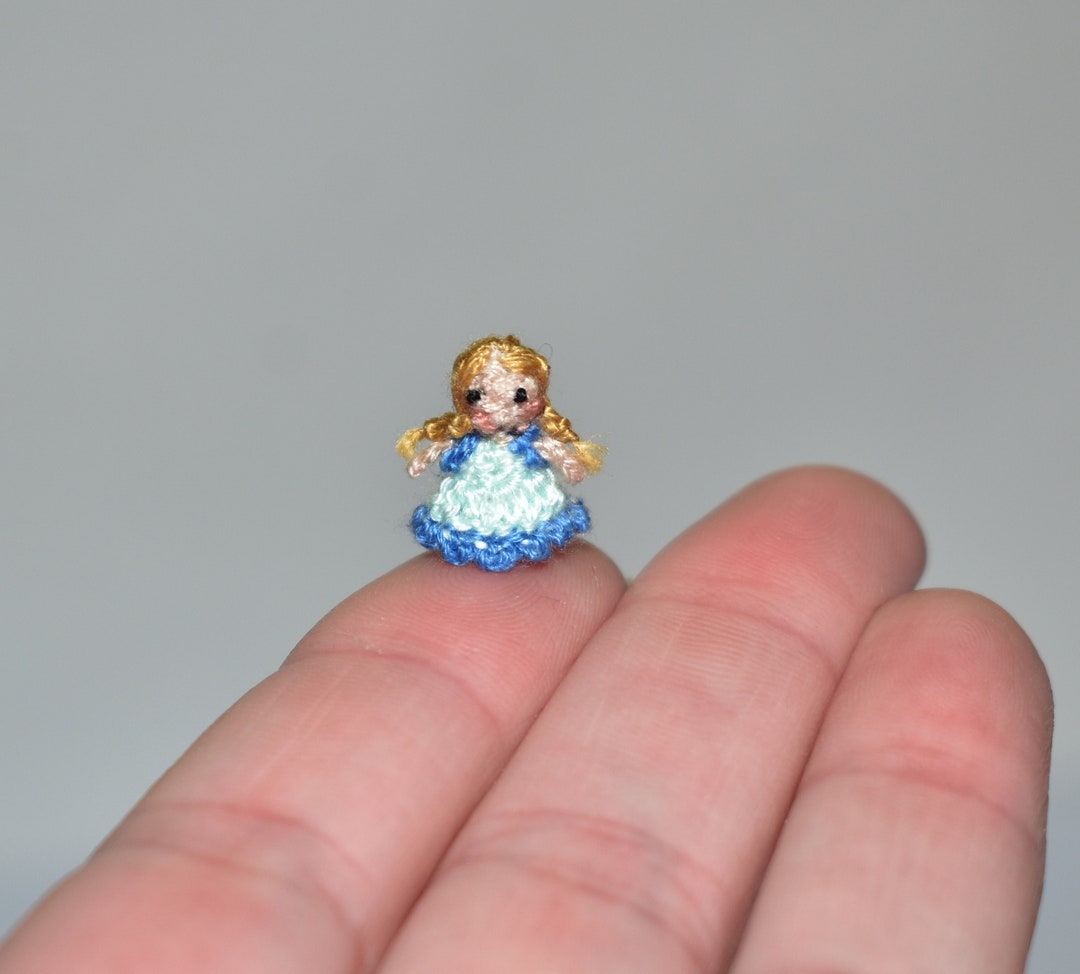 Tiny Doll Girl 0.6" Extremely Micro Girl Crochet Miniature Halloween ...