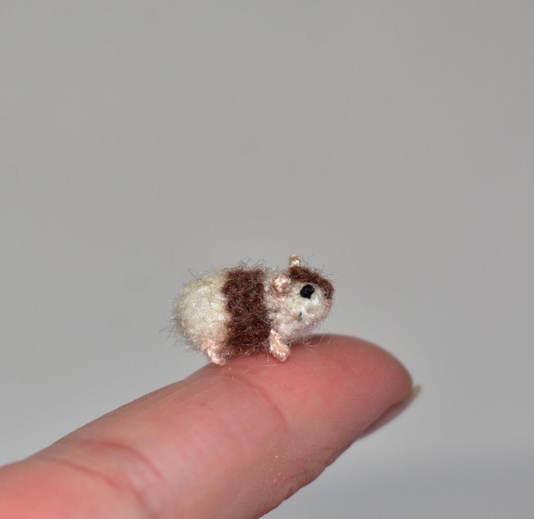 Tiny Guinea Pig (15mm) Micro Crochet Animals - Dollhouse Miniature ...