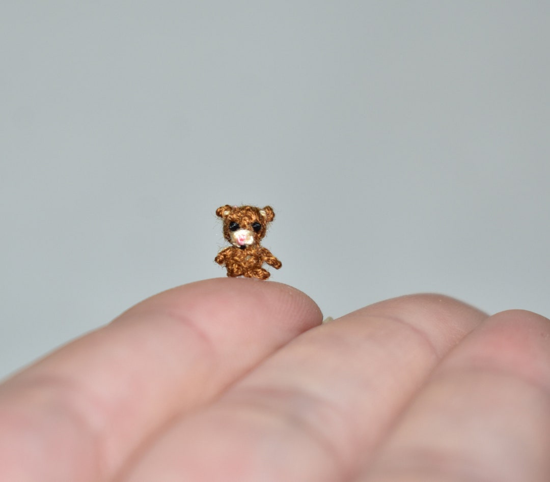 Extremely Micro Bear 0.3" Crochet Mini Bear Toy Dollhouse Teddy Bear ...