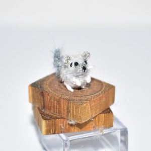 Miniature Chinchilla Micro Crochet Chinchilla Dollhouse Miniature Pet ...