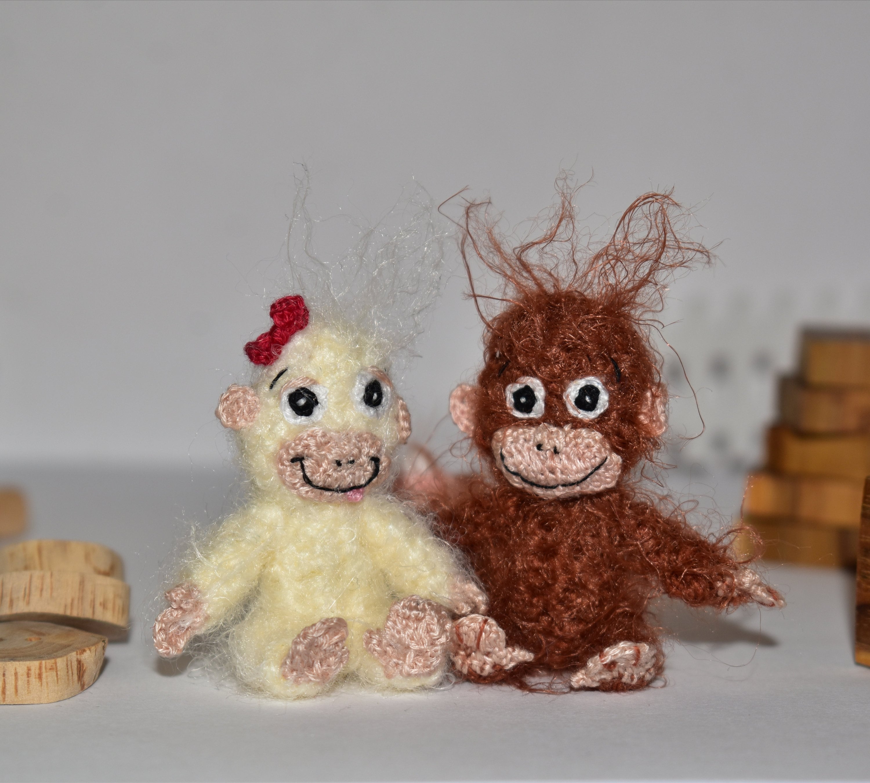 Mono en miniatura Dollhouse mono relleno animal ganchillo | Etsy