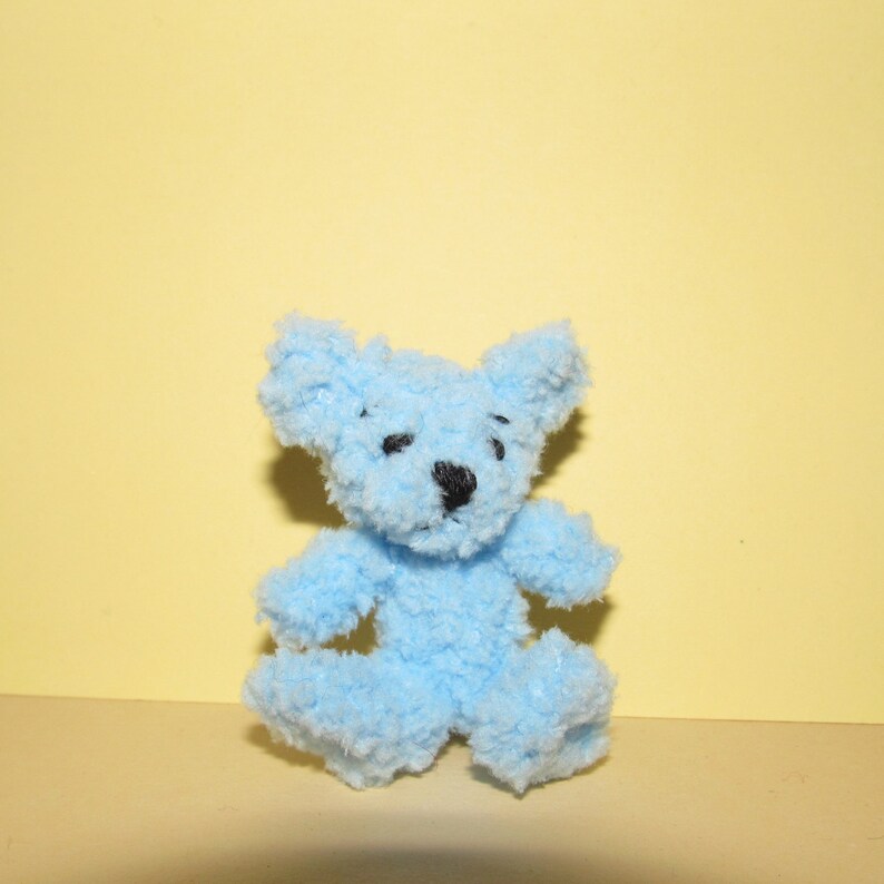 Blue Plush Bear Miniature Teddy Bear Stuffed Animal Toy | Etsy