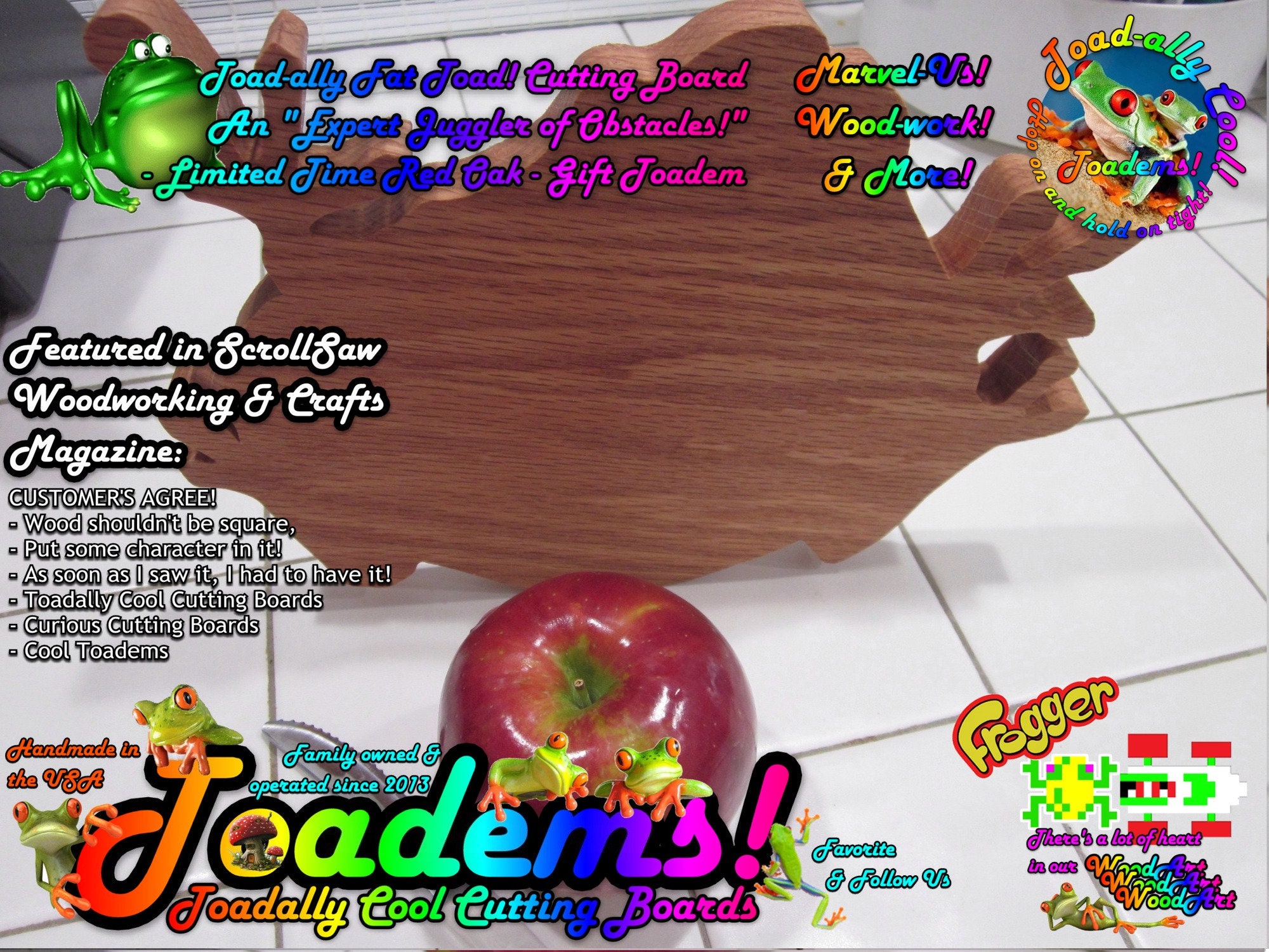 Toad-ally Fat Toad Splat Frogger Charcuterie Boards, Chopping Blocks ...