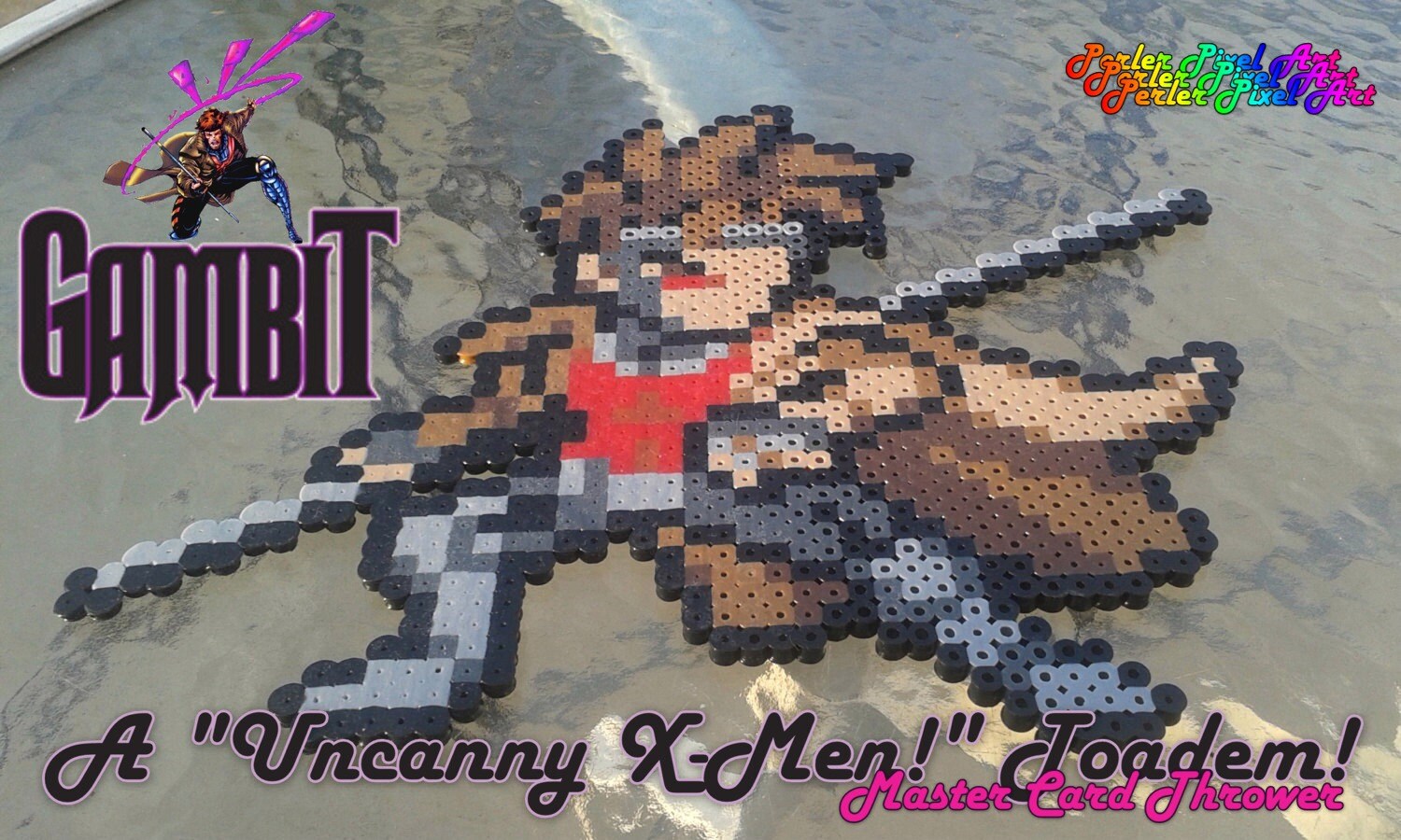 Gambit Marvel Uncanny Xmen Mutant Wall Pixel Art Perler Beads | Etsy