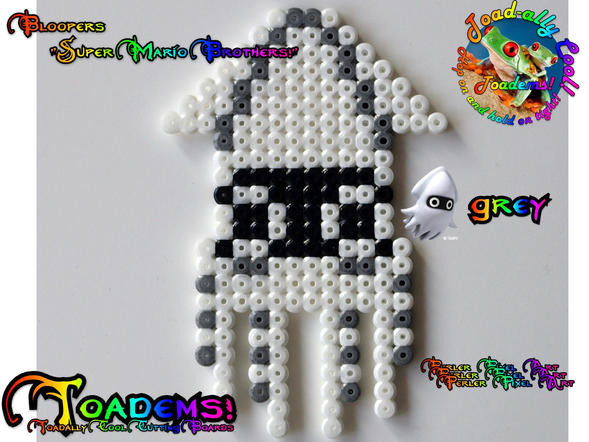 Blooper Super Mario Brothers Video Game Arcade NES Nintendo Perler ...