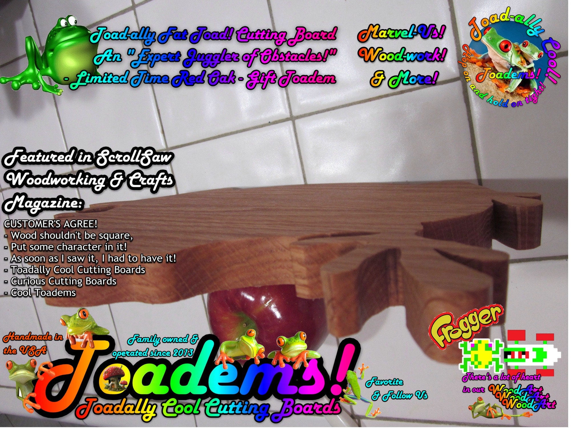 Toad-ally Fat Toad Splat Frogger Charcuterie Boards Chopping - Etsy