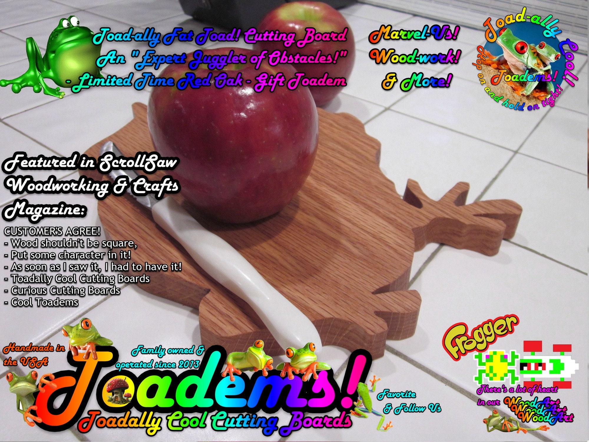 Toad-ally Fat Toad Splat Frogger Charcuterie Boards, Chopping Blocks ...