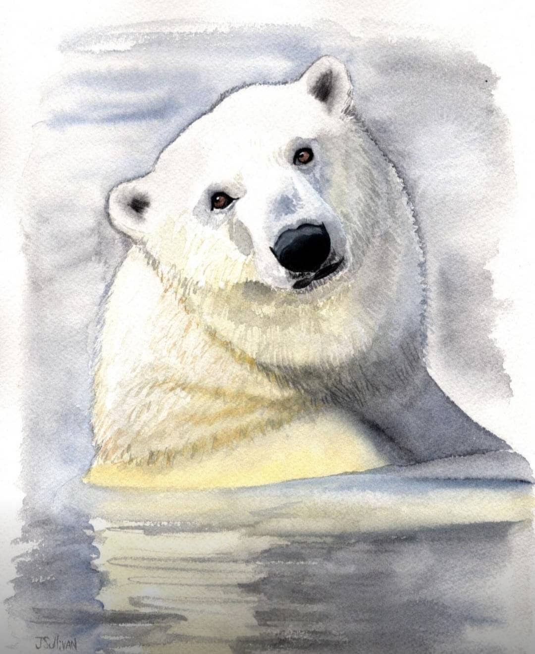 Polar Bear Art Original Bear Painting Polar Bear Gift - Etsy