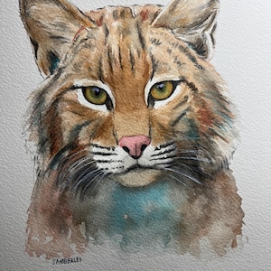 Original Bobcat Watercolor Painting - Etsy