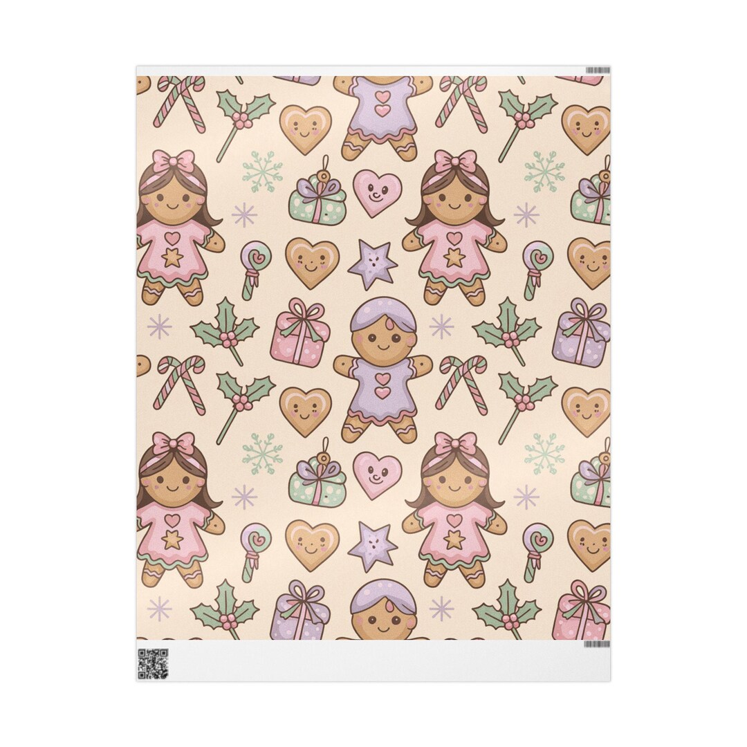 Gingerbread Christmas Wrapping Papers, Holiday Gift Wrap, Festive ...