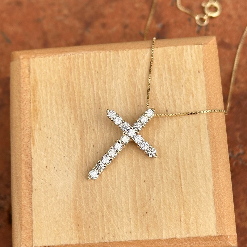 Diamond Cross Chain - Etsy