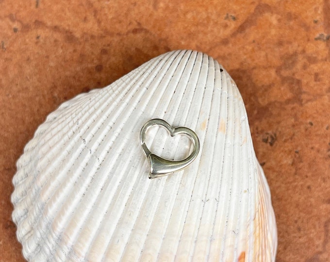 Floating Heart Push Clasp Pendant Ring Keeper Necklace Charm Holder ...