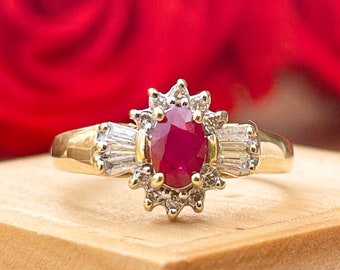 10kt Ruby Ring | Etsy