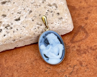 Blue White Cameo - Etsy