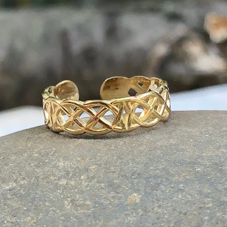 14KT Yellow Gold Celtic Knot TOE Ring Adjustable Weave NEW - Etsy