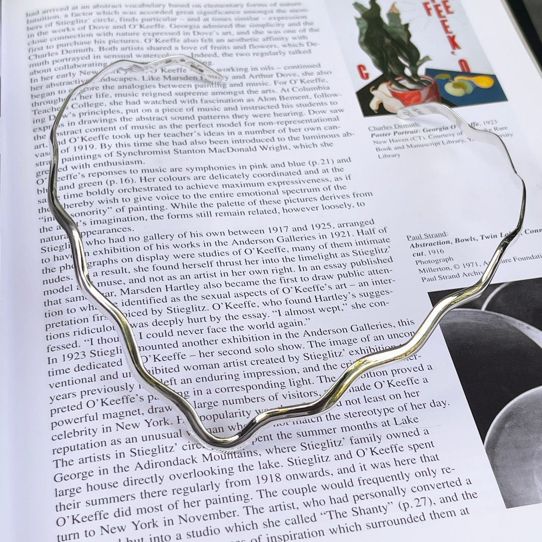 Sterling Silver Wavy V-shape Modern Stiff Neck Wire Collar Necklace NEW ...