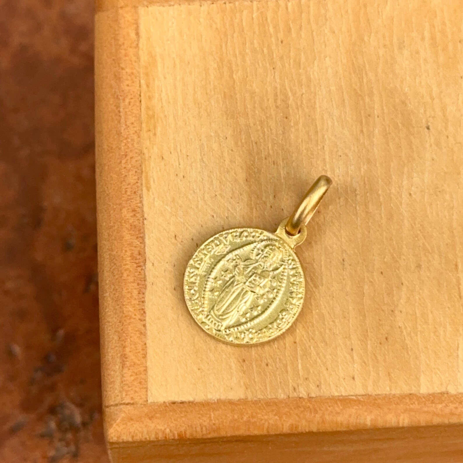 14KT Yellow Gold Solid Replica Italian/ Venetian Zecchino Pendant Charm ...
