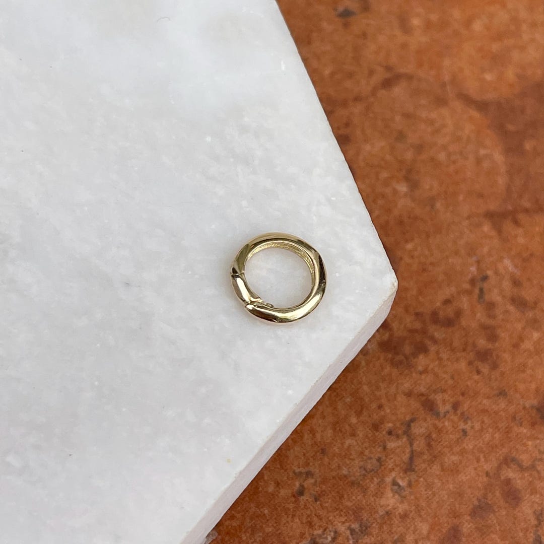 10KT Yellow Gold Solid Round Push in Clasp Enhancer Shortener Extender ...