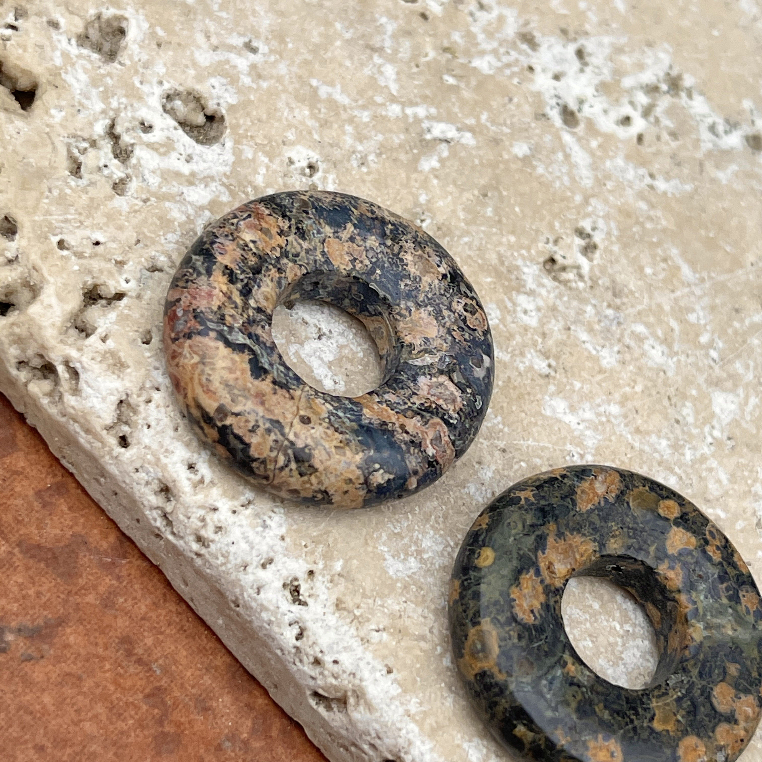 Genuine Leopard Agate Round Disc Add to Hoop Other Assembly | Etsy