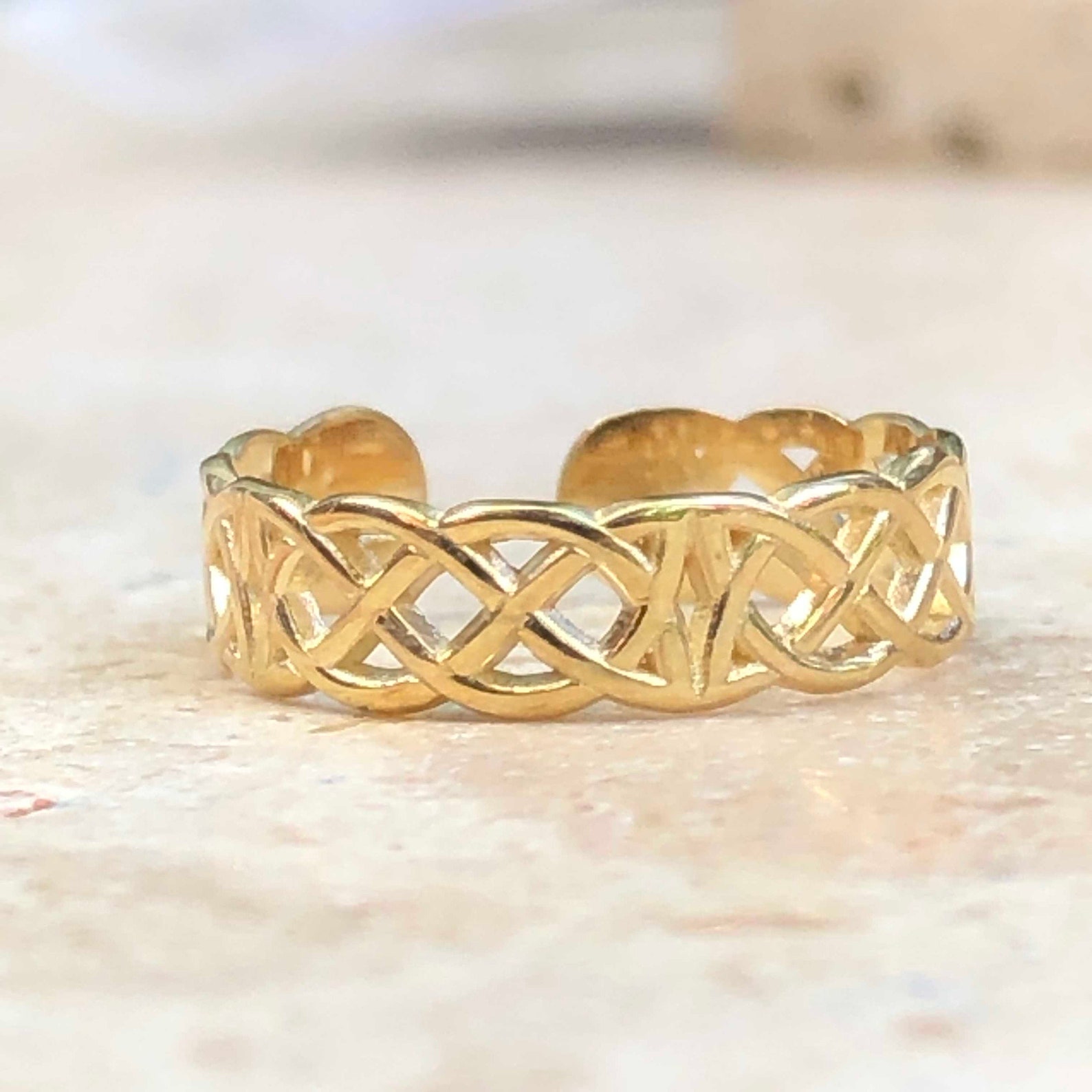 14KT Yellow Gold Celtic Knot TOE Ring Adjustable Weave NEW - Etsy