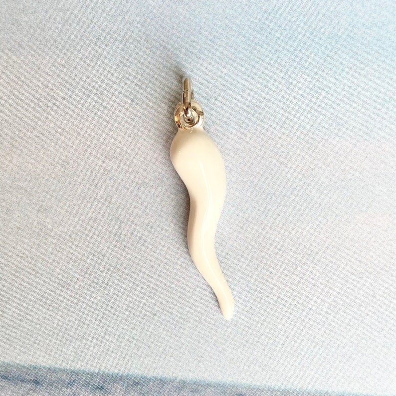 Sterling Silver White Enamel cornicello Italian - Etsy