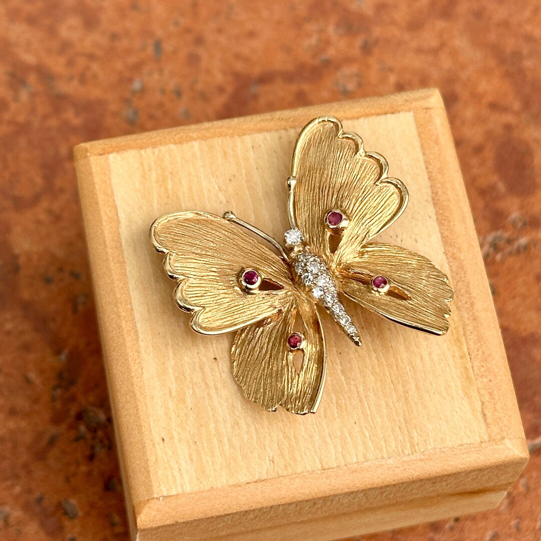 Estate Vintage Mid Century Carl Lindstrom 14KT Yellow Gold & Diamond ...