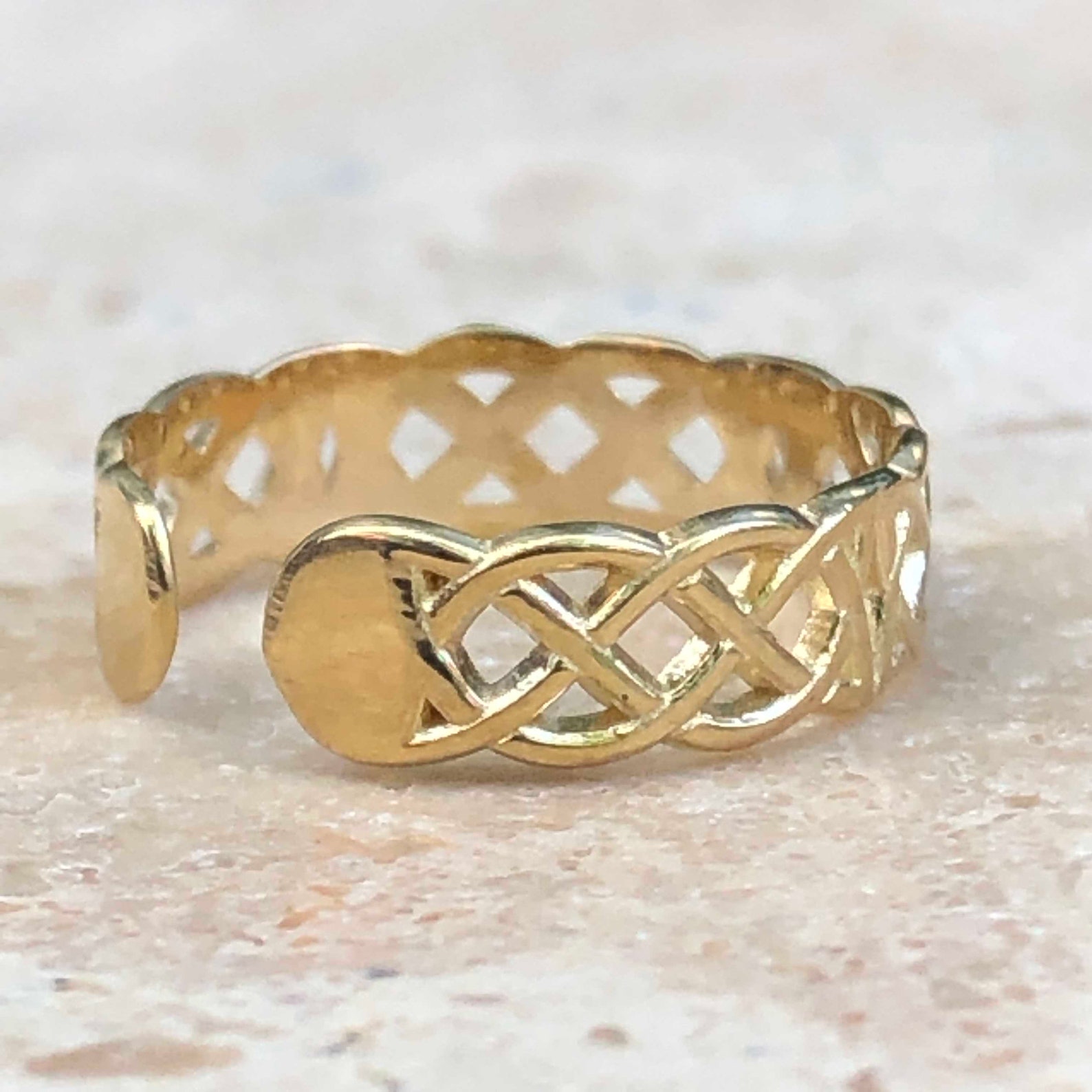 14KT Yellow Gold Celtic Knot TOE Ring Adjustable Weave NEW - Etsy
