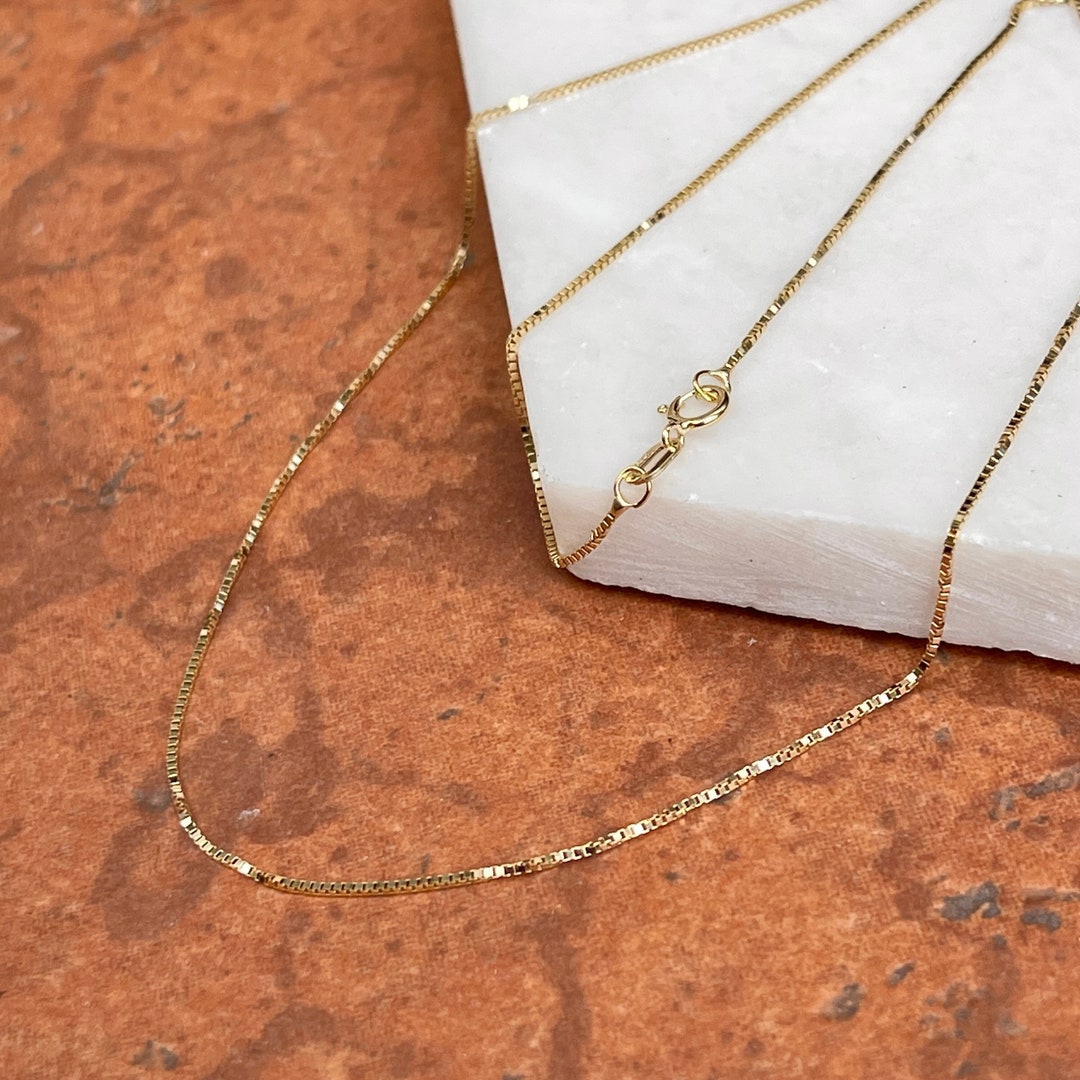 14KT Yellow Gold .70mm Box Link Chain Necklace NEW Various Lengths ...
