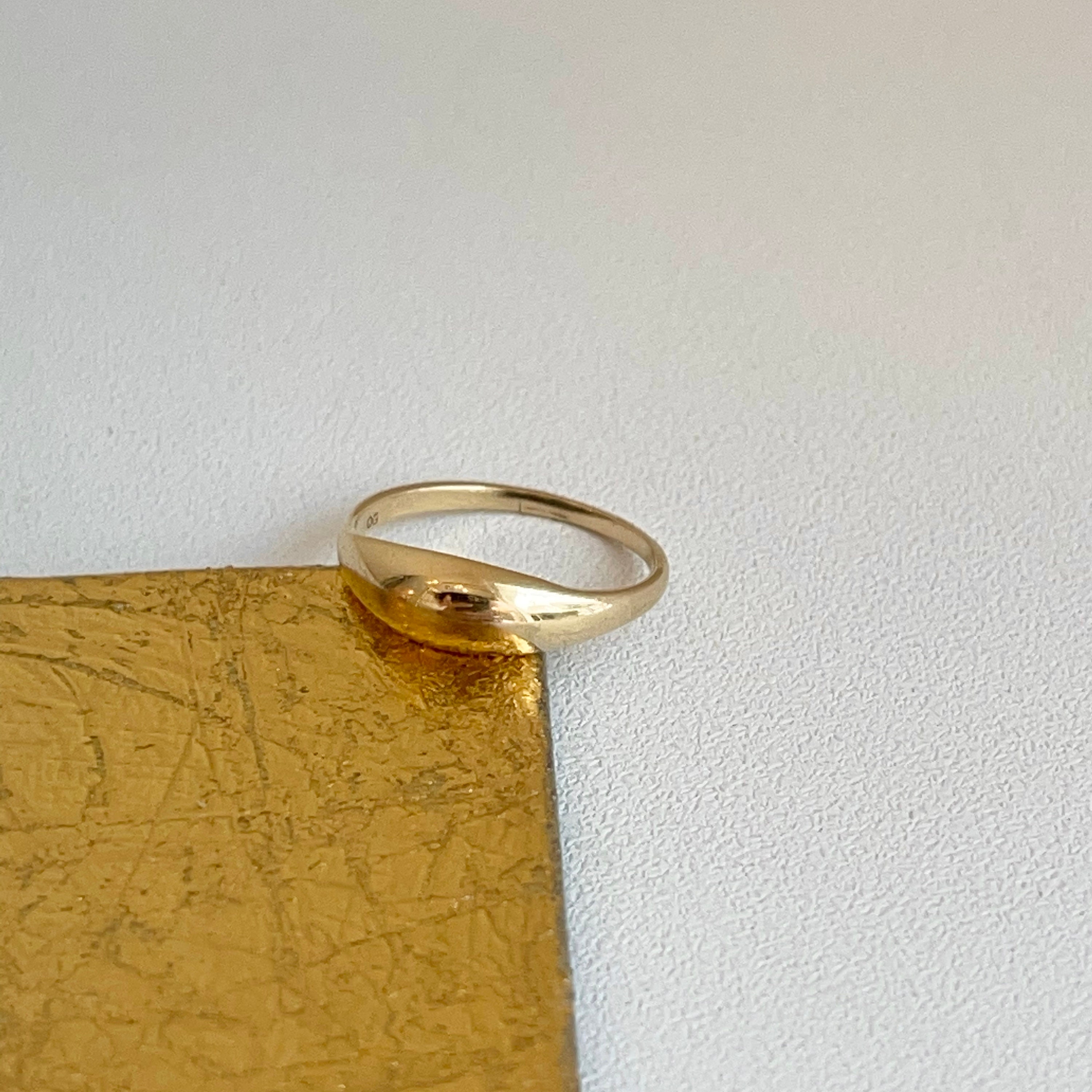 14KT Yellow Gold Domed Thin Stacking Band Pinky Ring NEW Size 3.5 Pinky ...